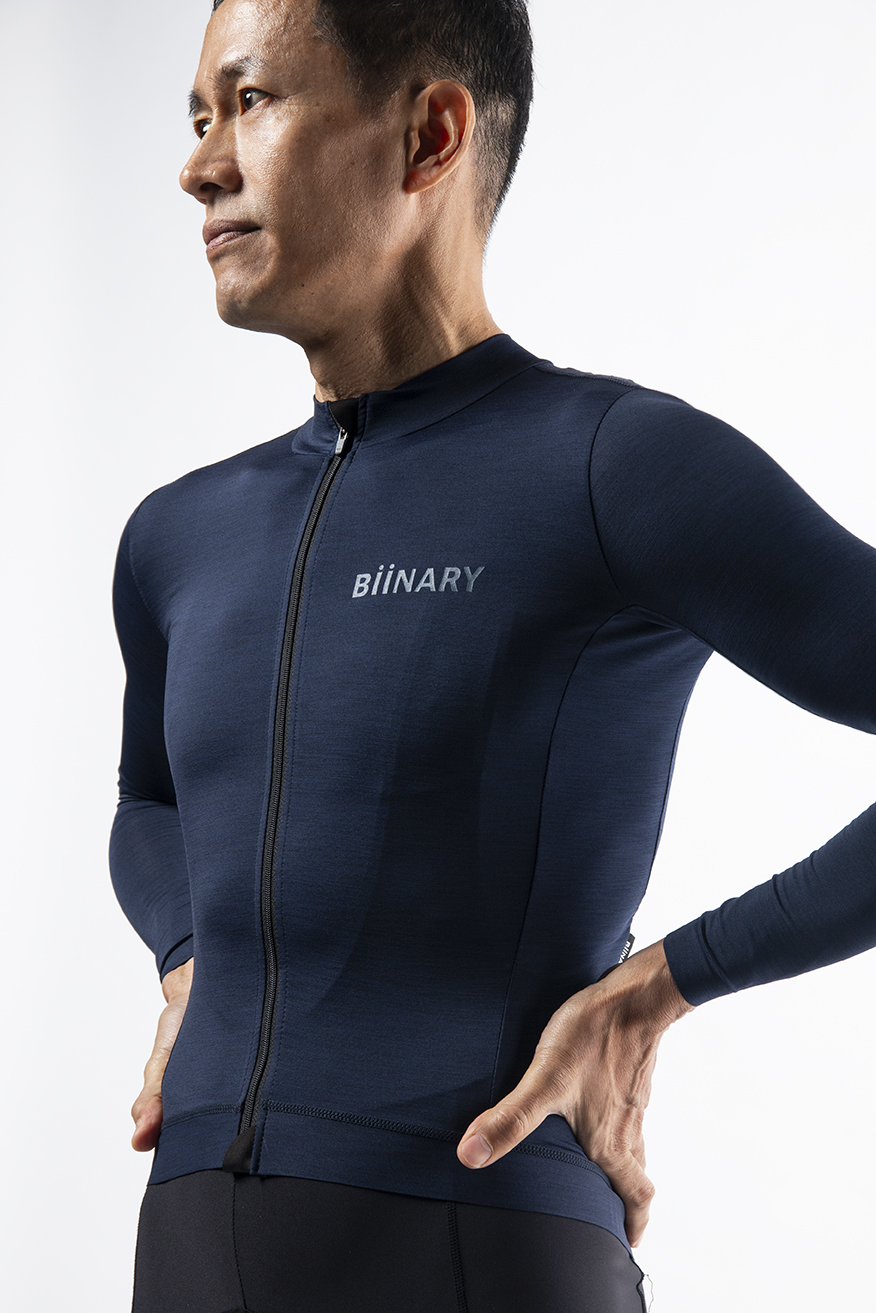 Men's Peach Skin Long Sleeve Jersey Navy